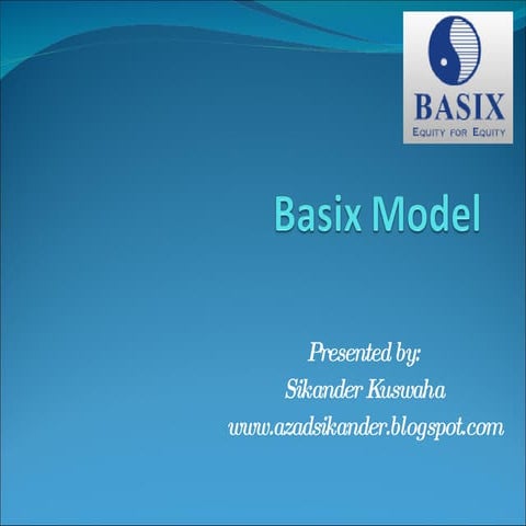 Basix Model of micro finance | PPT