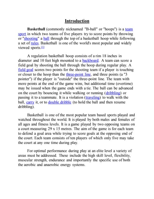 Skill tests for basketball. measurement and assessment in Physical ...