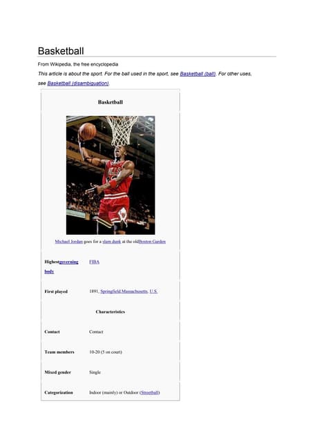 History of Basketball | PPTX