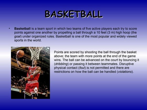 Basketball = facilities and equipment | PPTX