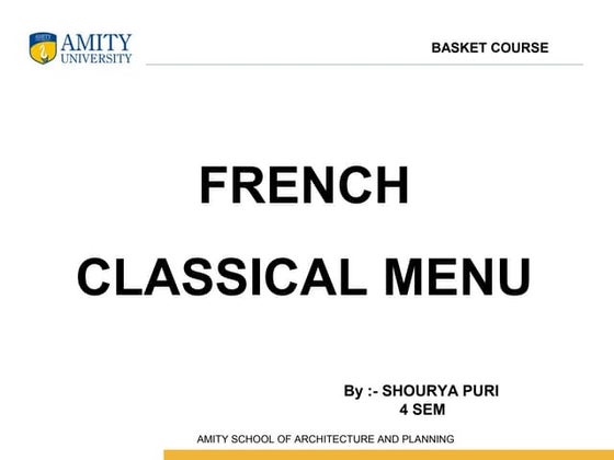 French classical menu with description and examples | PDF | Cooking ...