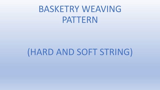 basketry weaving techniques and patterns.pptx | Needlework | Arts and ...