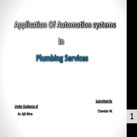 automation in plumbing (building automation system) | PPT