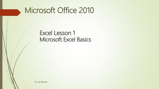 Chapter 1 lesson 2 MS Excel and its Interface | PPTX