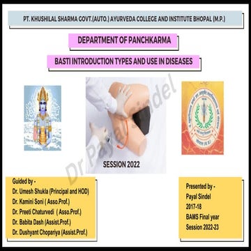 Basti - Panchkarma | PDF