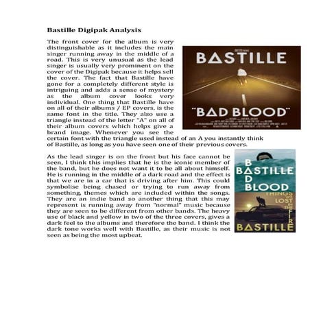 Bastille digipak analysis | DOCX