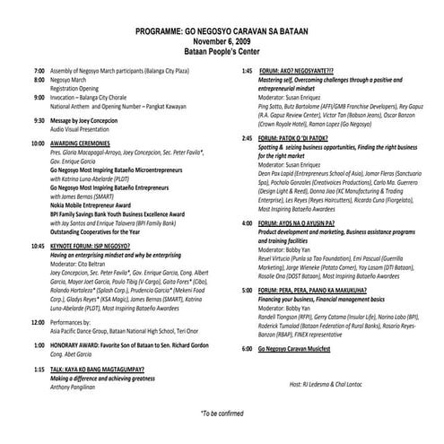 Bataan Caravan Program | PPT