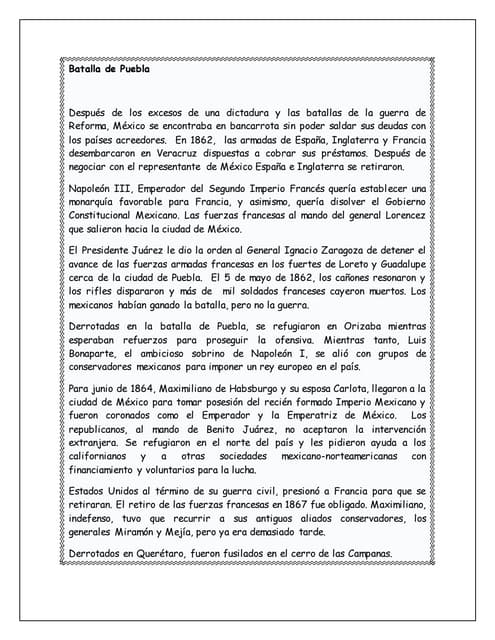 Batalla de Puebla Para Niños. | PPT