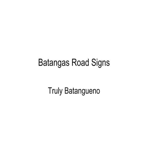 Batangas Road Signs | PPS