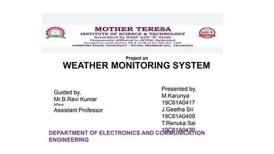Weather Station Using IoT | PPT