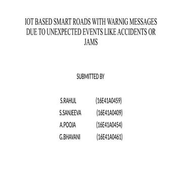 an IoT based automated accident alert system | PPTX