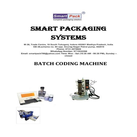 Batch coding machin | PDF
