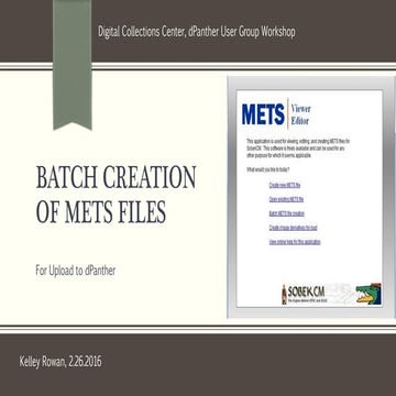 Batch creation of METS files | PDF