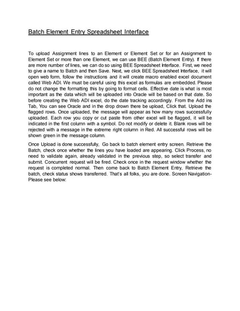 Batch element entry BEE | DOCX Batch element entry BEE | DOCX