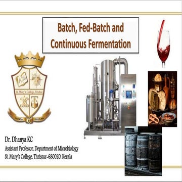 Batch Fedbatch And Continuous Fermentation Ppt
