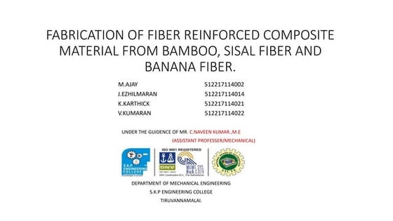 Coir Fibers in the production of Roofing materials as insulation | PPT
