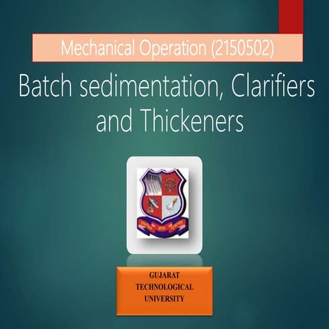 Thickner and clarifiers | PPTX