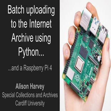 Batch uploading to the Internet Archive using Python | PDF