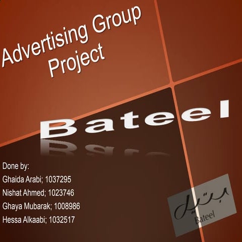 Bateel produts pp (group presentation) ppt show | PPSX