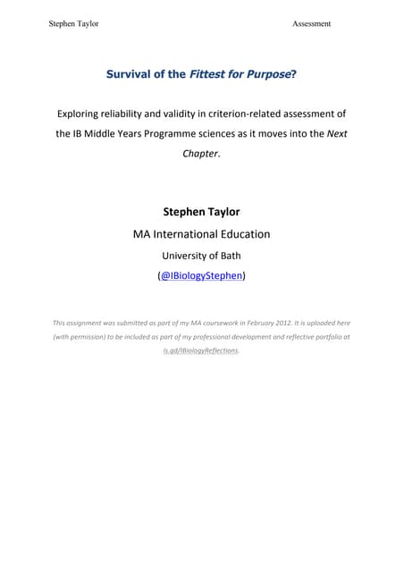 MYP Individuals and Society Criteria of assessment | PPT