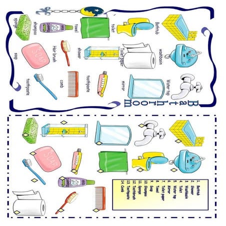 Bathroom + Match (English Worksheet) | DOC