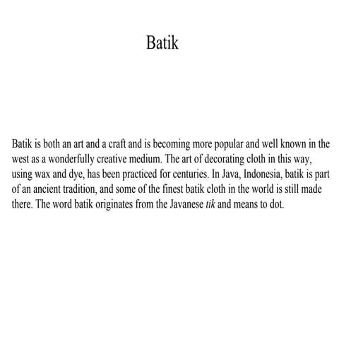 Batik | PPT