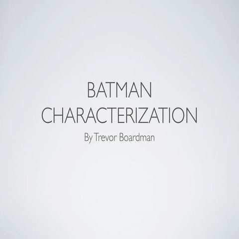 Batman Characterization | PDF