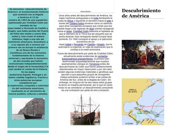 Ensayo sobre el Descubrimiento de América | PPT
