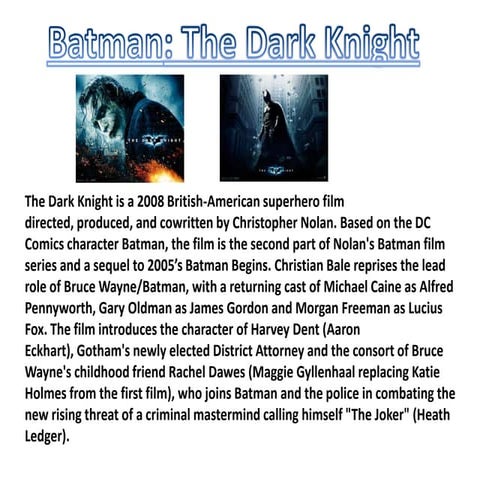 The Dark Knight Analysis | PPTX