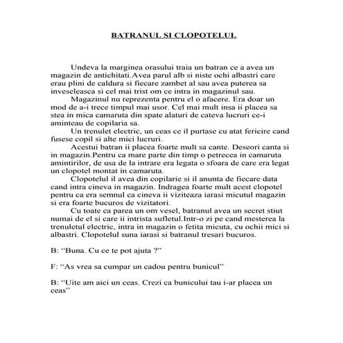 Batranul si clopotelul | DOC