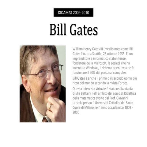 Giulia Battaini intervista Bill Gates | PPTX | Computing | Technology ...