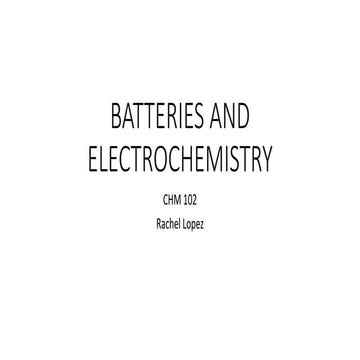 Batteries and electrochemistry | PPT