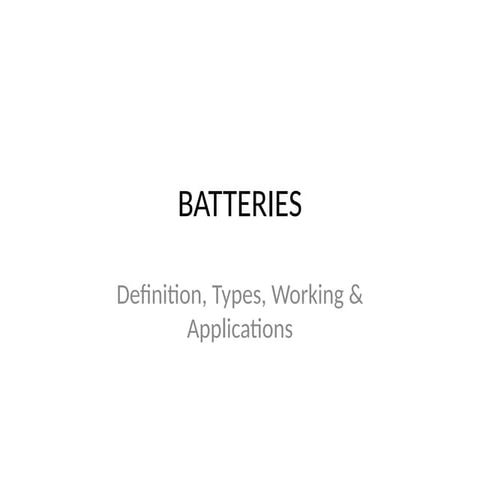 Types of Batteries CBSE NCERT CLASS 12 a | PPTX