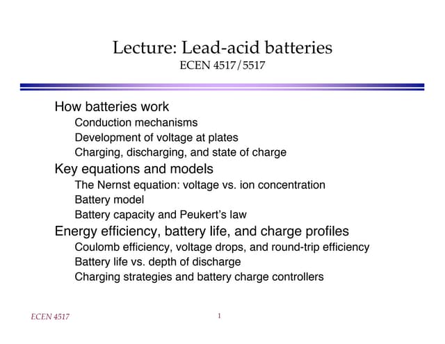 Lead storage battery | PPTX