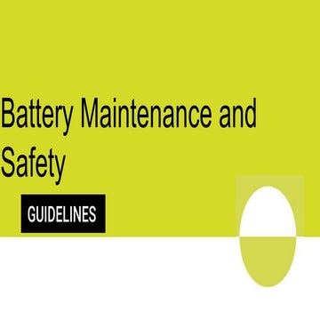 Battery Maintenance and Safety | PPTX