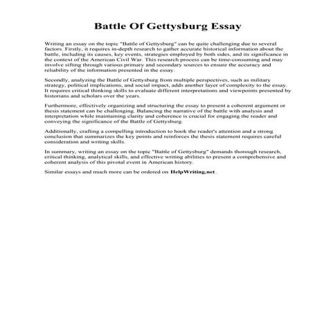 Essay On Gettysburg Address. Whitman College | PDF