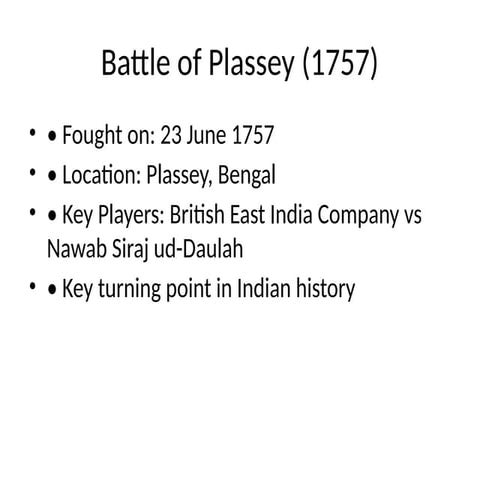 Battle of plassey | PPTX