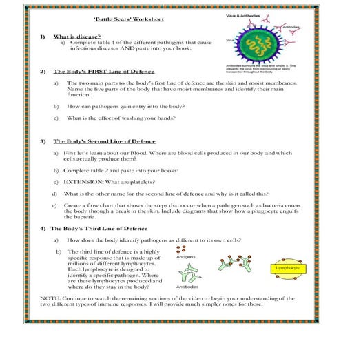Battle scars worksheet | PDF