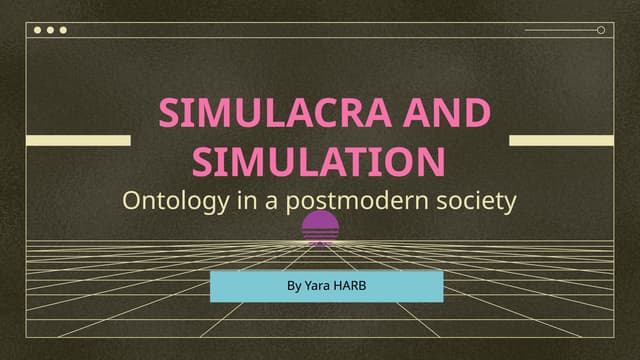 Coursework Presentation : The Simulacrum in Inception | PPTX