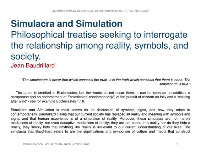 Baudrillard | PPT