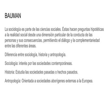 ZYGMUNT BAUMAN - PENSANDO SOCIOLOGICAMENTE | PPTX