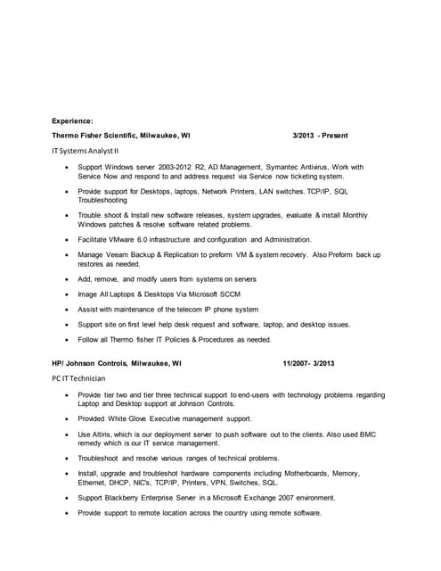 Marvin's Resume | DOCX | IT and Internet Support | Internet