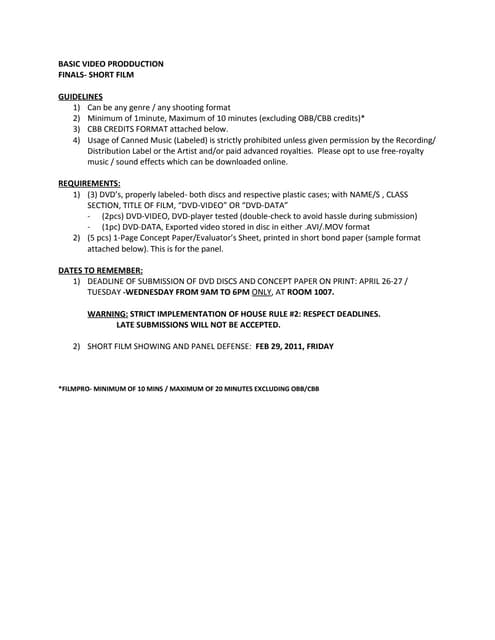 Format of closing billboard | DOC