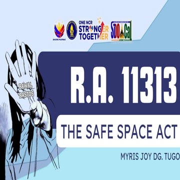 Bawal Bastos Act_RA-11313 (The Safe Space Act | PDF