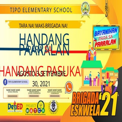 Brigada Eskwela template. For documetation | PPTX