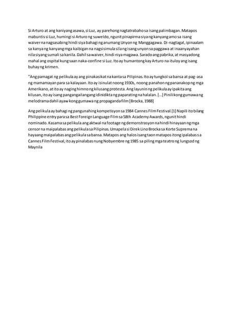 Dekada 70 : Pagsusuri | DOCX