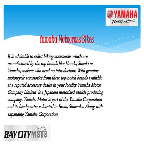 Yamaha Motocross Bikes | PPT