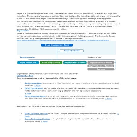 Bayer is a global enterprise with core competencies in the fields of ...