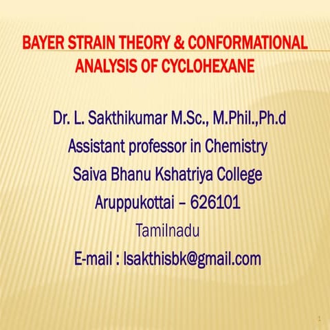 Bayer's Strain theory - And Its Limitations - organic chemistry -2nd | PPTX