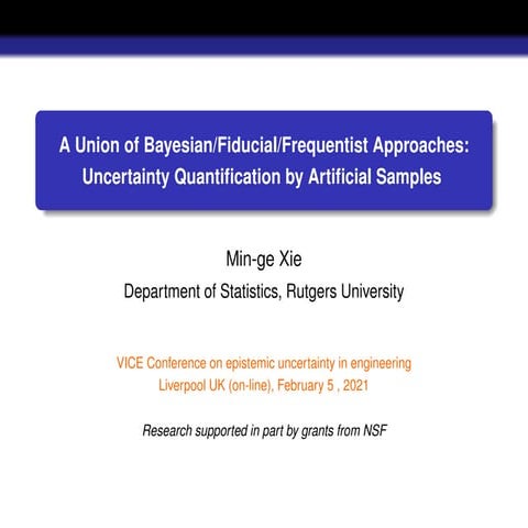 Bayesian/Fiducial/Frequentist Uncertainty Quantification by Artificial Samples | PPT